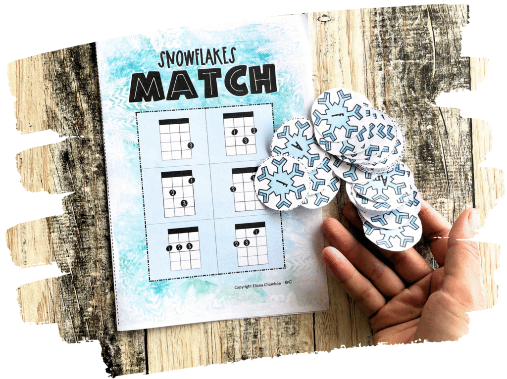 Ukulele Snowflake Bingo Game – Free Winter Music Activity